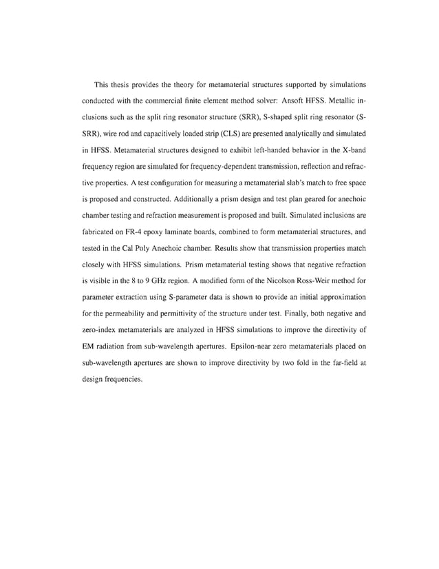 Theory Simulation Fabrication And Testing Of Double Negative An Pdf