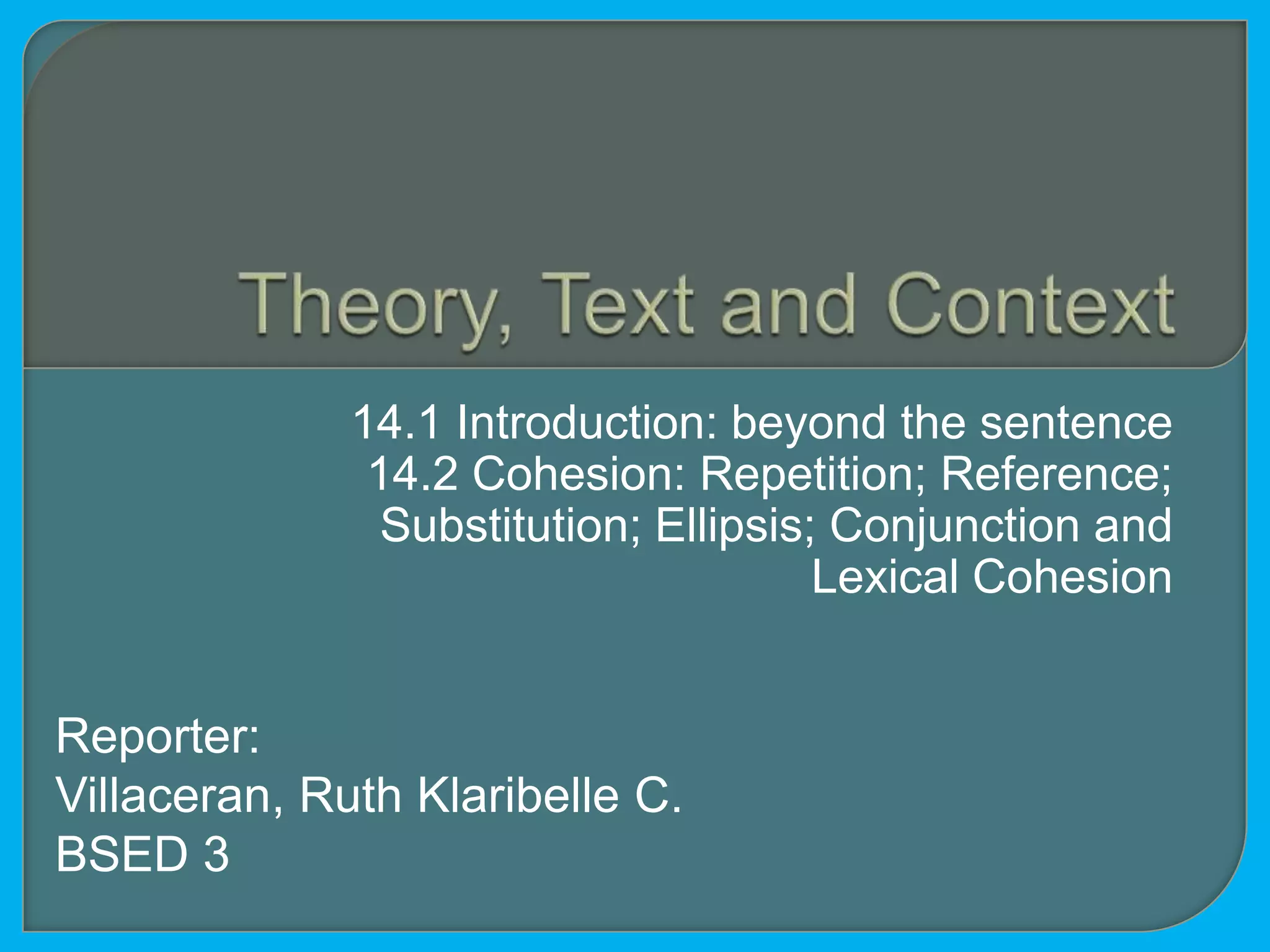 Theory, text and context | PPT
