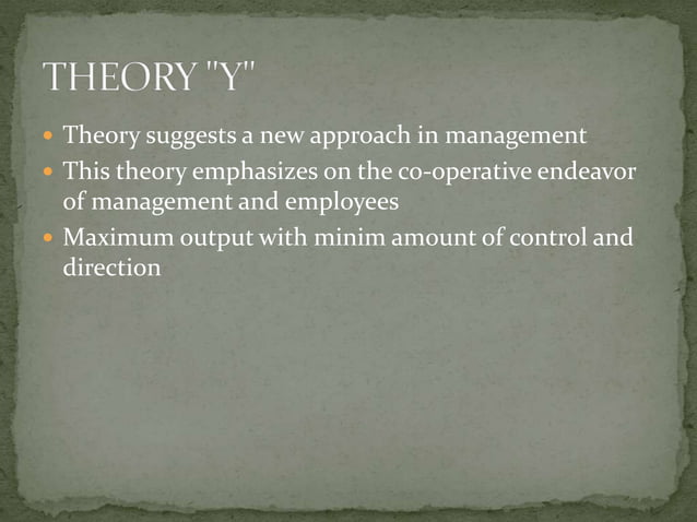 Theory 'x' and theory 'y' | PPT
