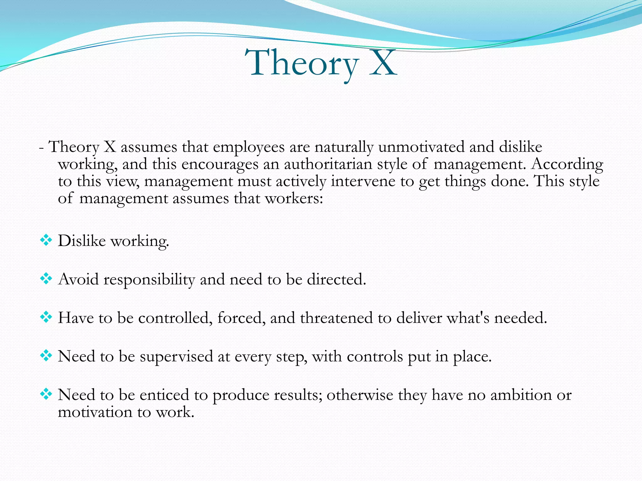 McGregor Theory x & y | PPTX