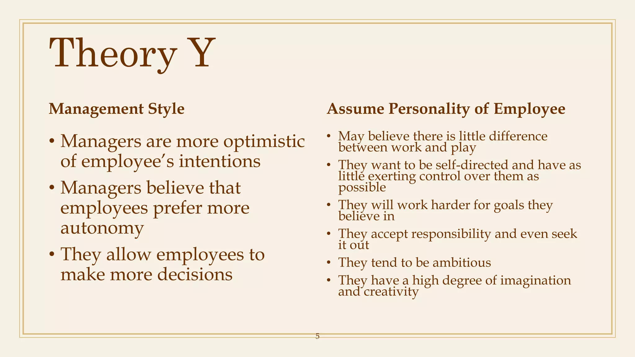 MacGregor’s XY Theory and Ouchi’s Theory Z | PPTX