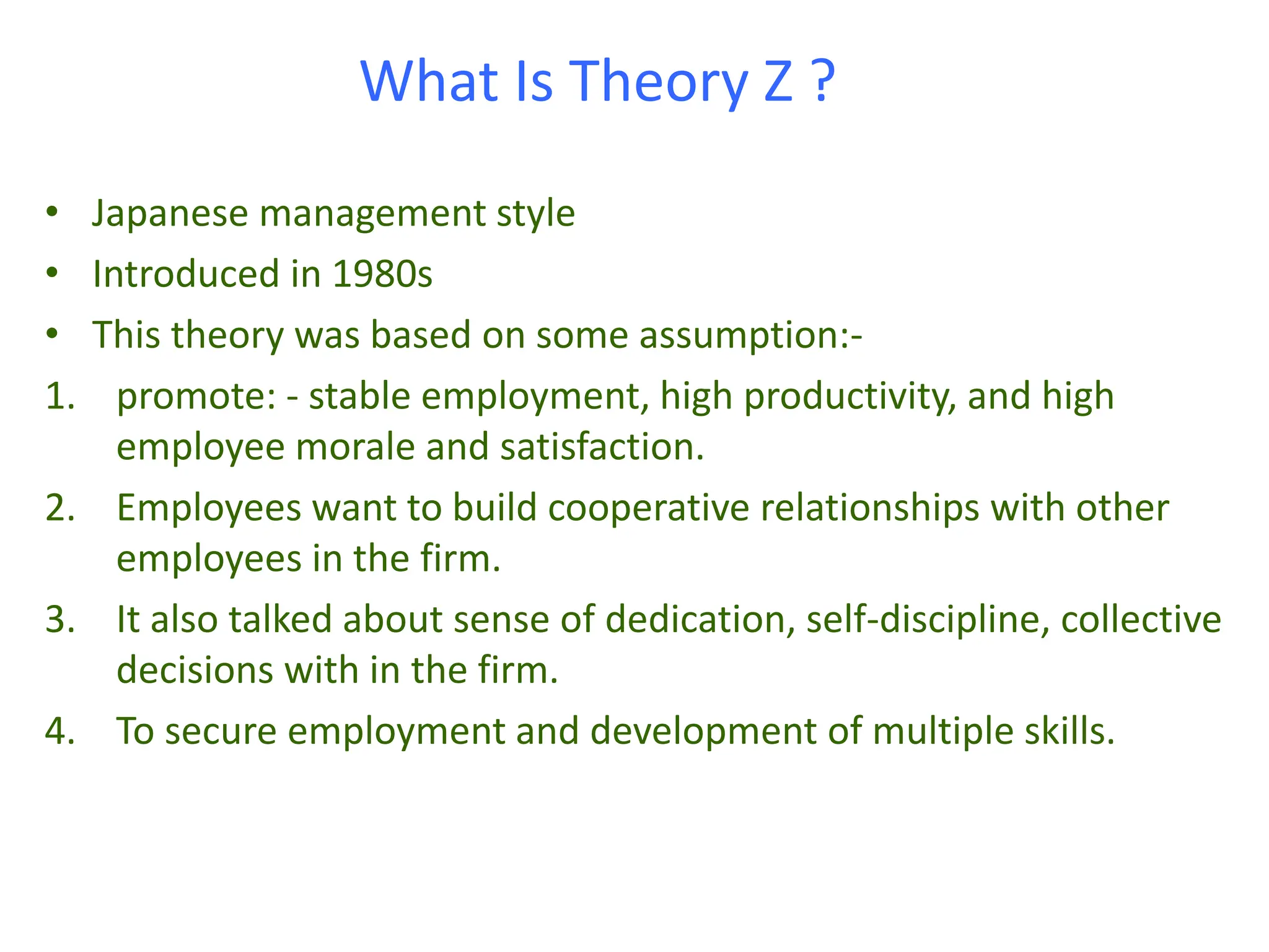 Ouchi's Theory Z, Classical / Modern / Post-Modern | PPT