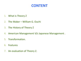 Ouchi's Theory Z, Classical / Modern / Post-Modern | PPT
