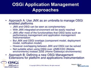 The OSGi Service Platform in Integrated Management Environments ...