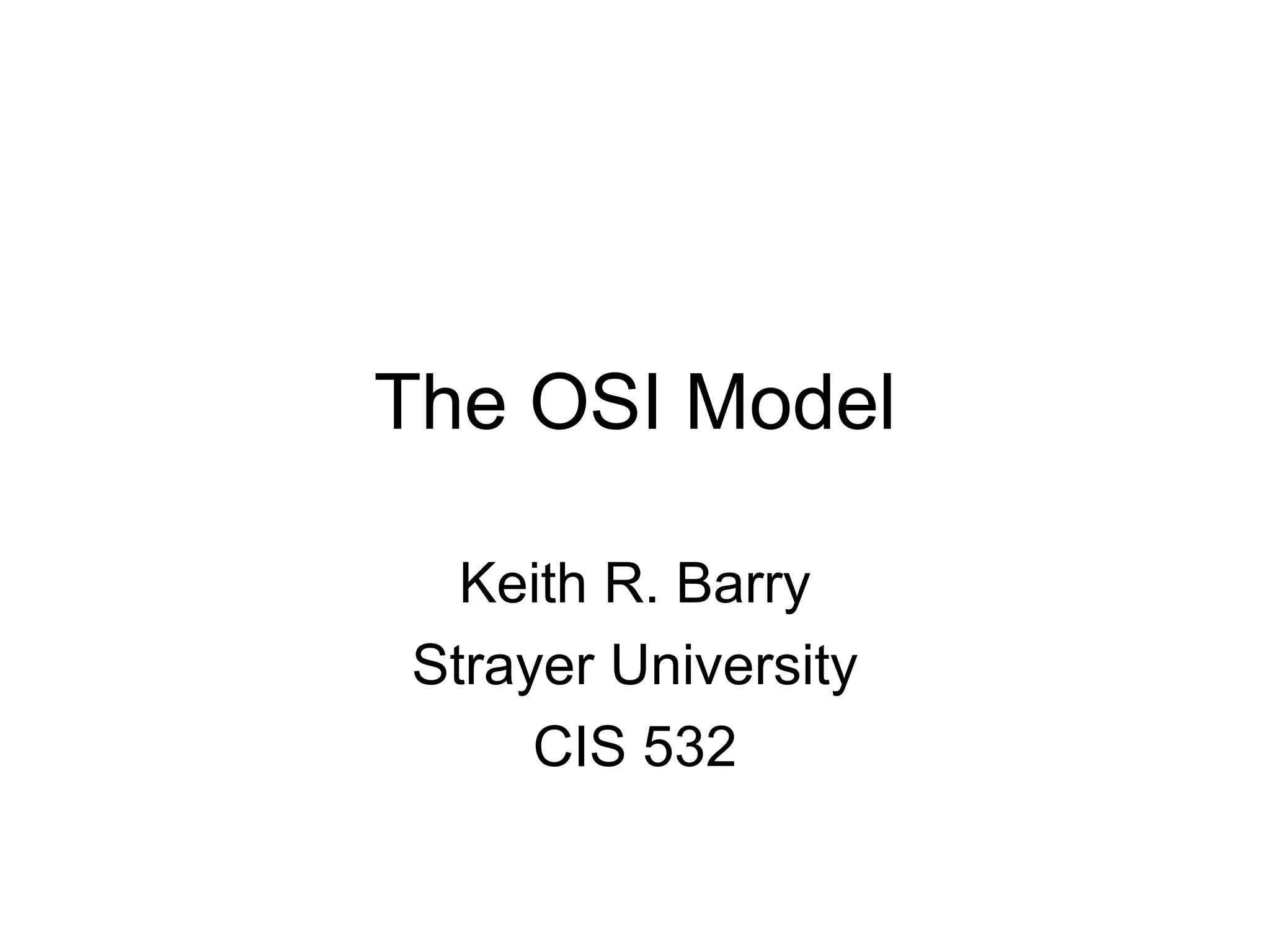 The Osi Model | PPT