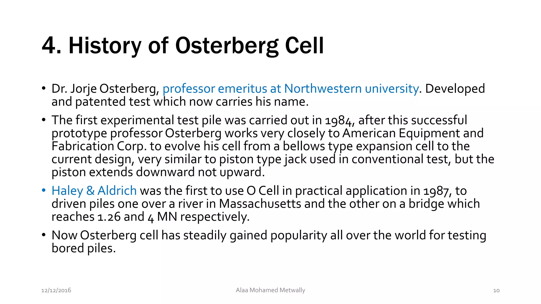 The osterberg cell static loading test | PPTX