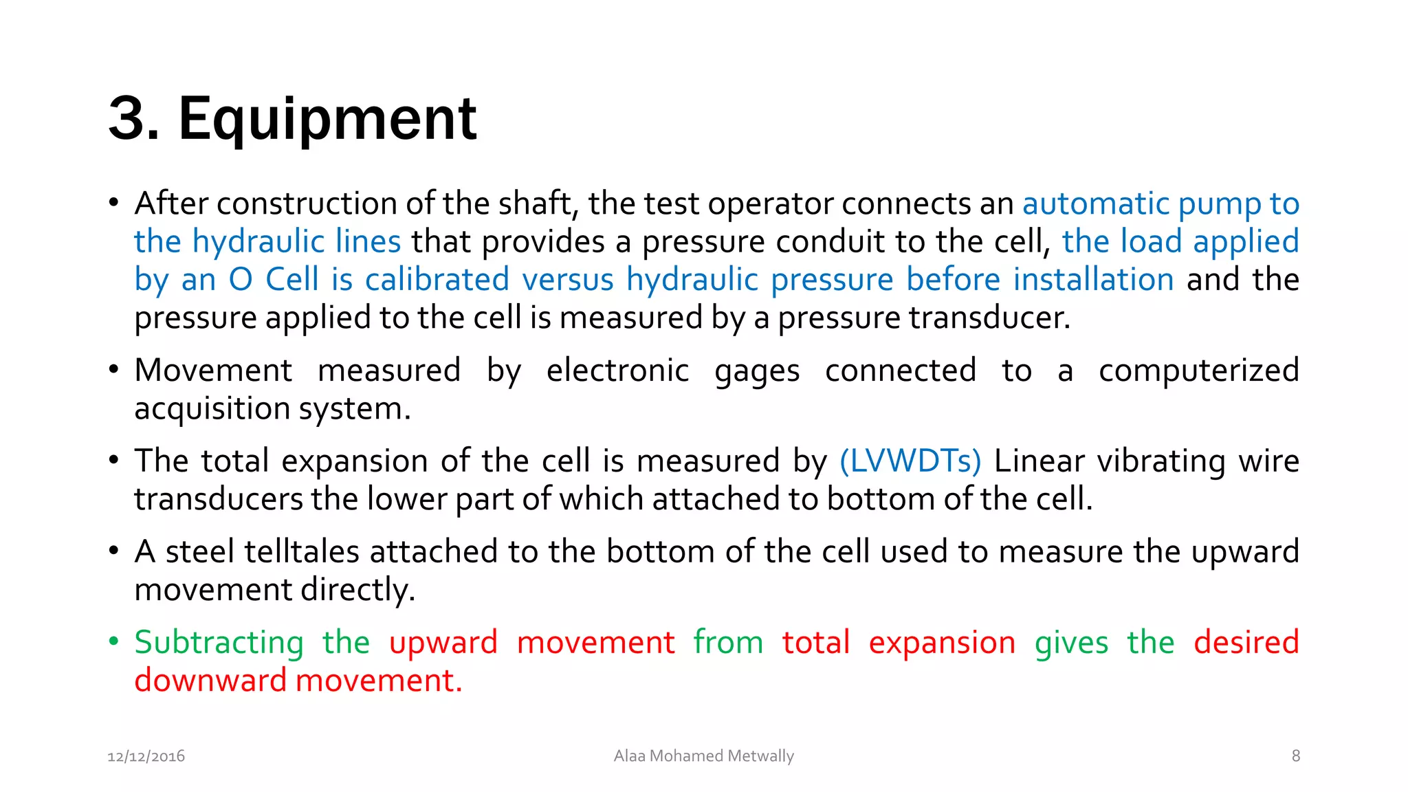 The osterberg cell static loading test | PPTX