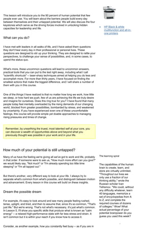 The Other 90 Percent Unlock Your Vast Untapped Potential | PDF | Mental ...