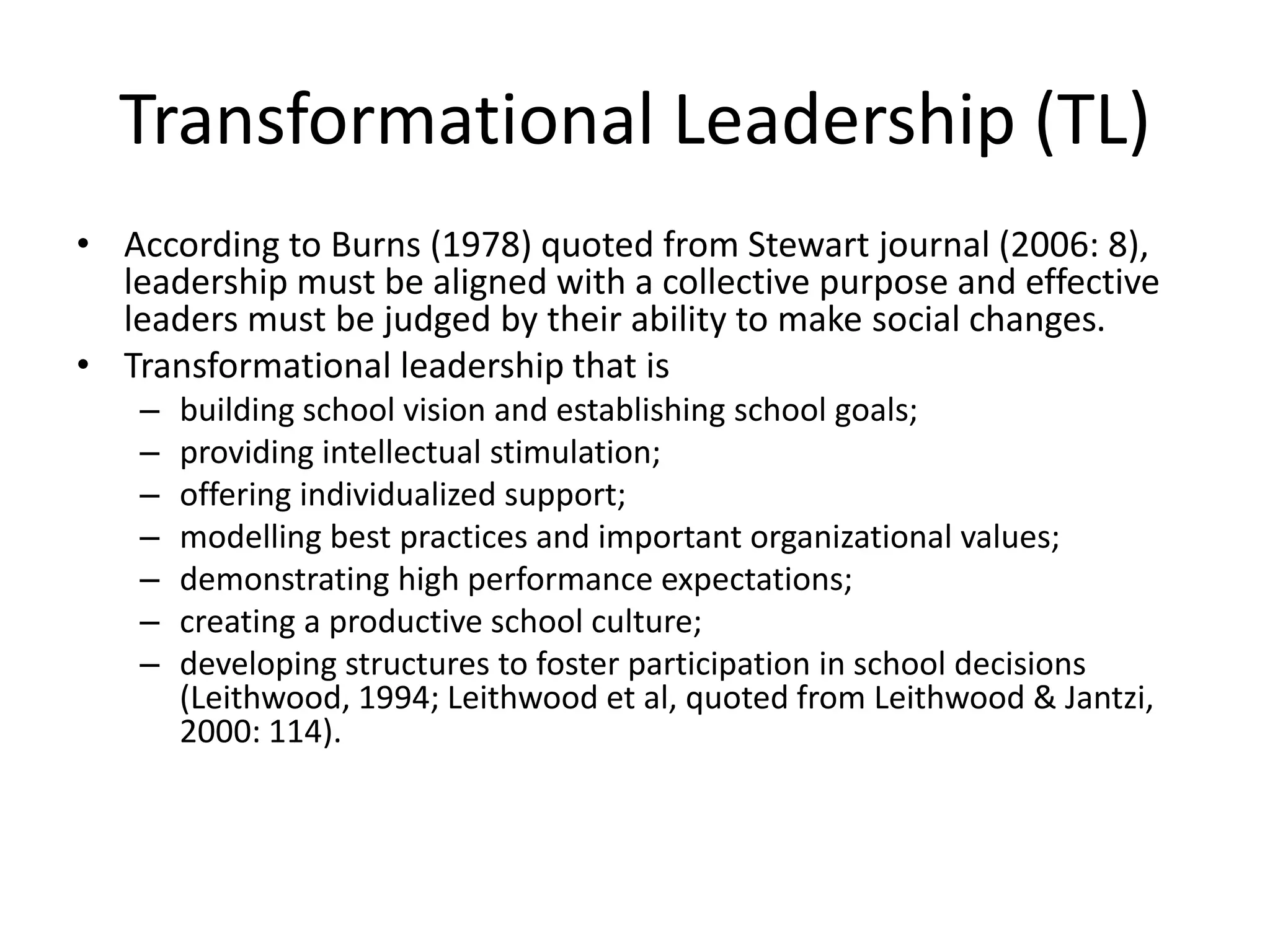 instructional leadership and transformational leadership | PPTX