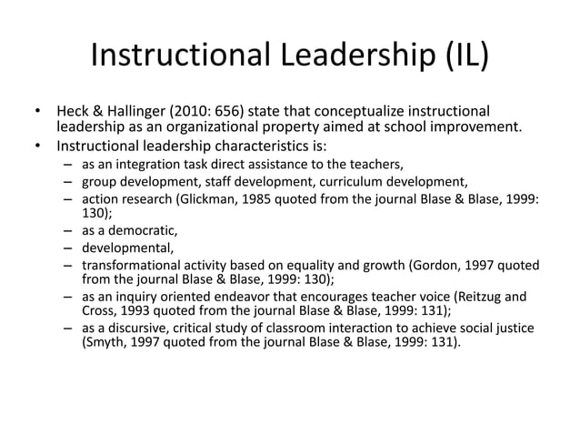 instructional leadership and transformational leadership | PPTX