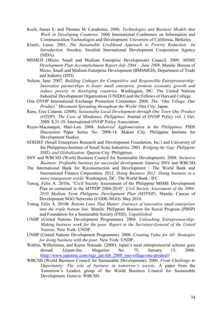 OTOP Philippines 2011 survey report | PDF