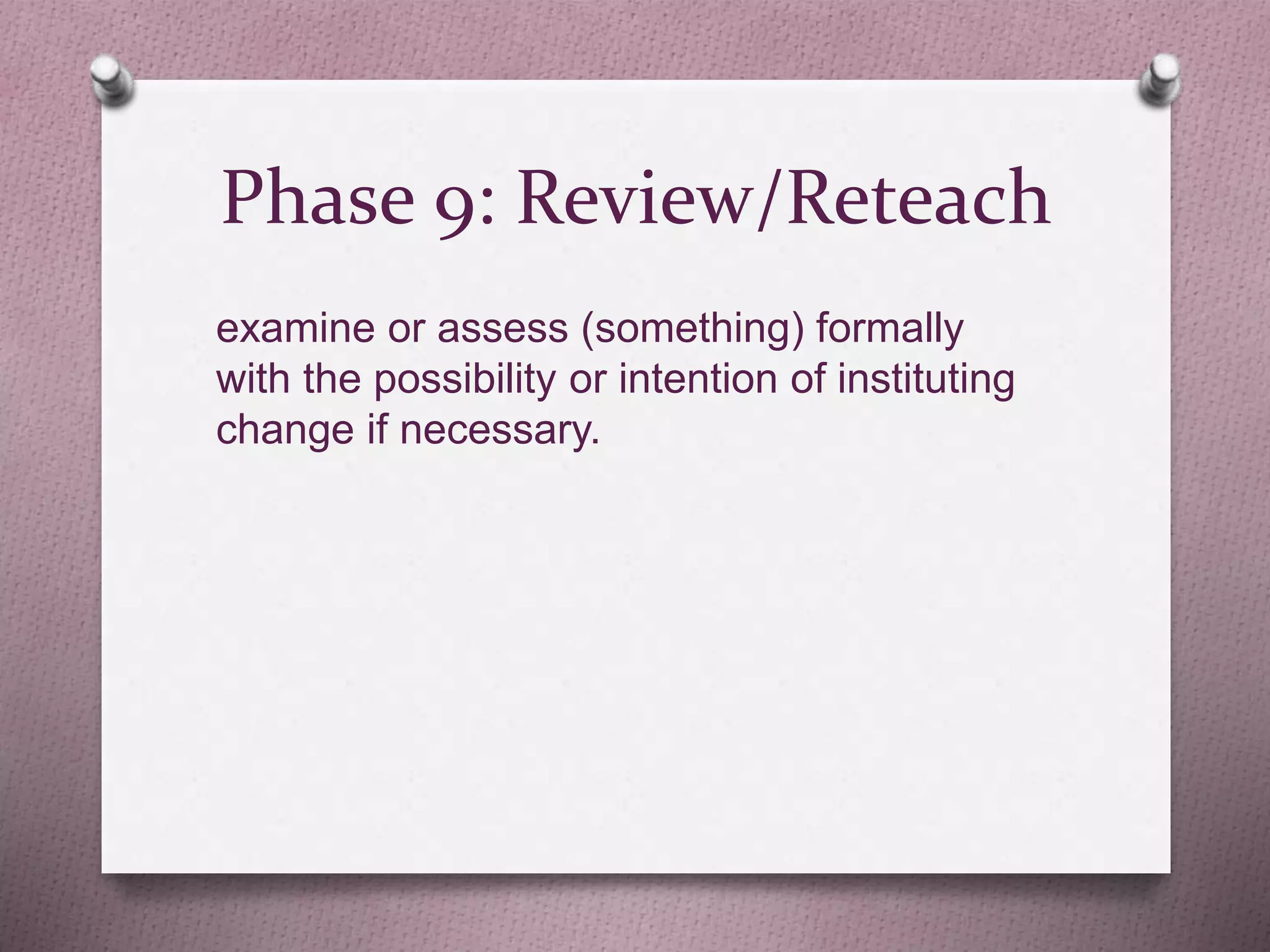 The outcomes assessment phases in the instructional cycle | PPTX