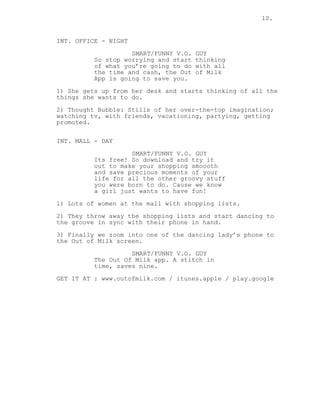 The out of milk ad script | PDF