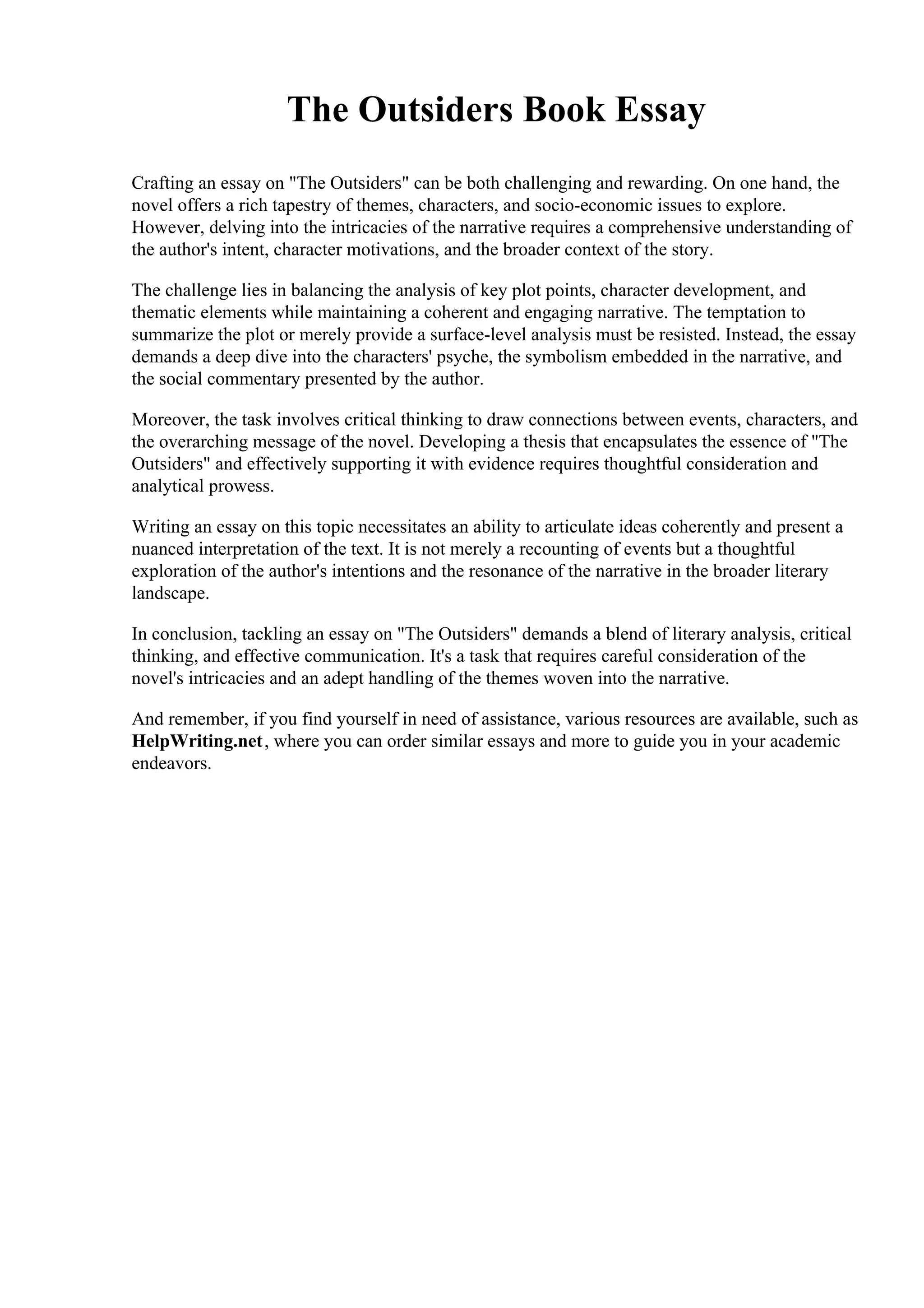 The Outsiders Book Essay.pdf