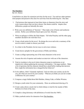 The outsiders group projects | DOC