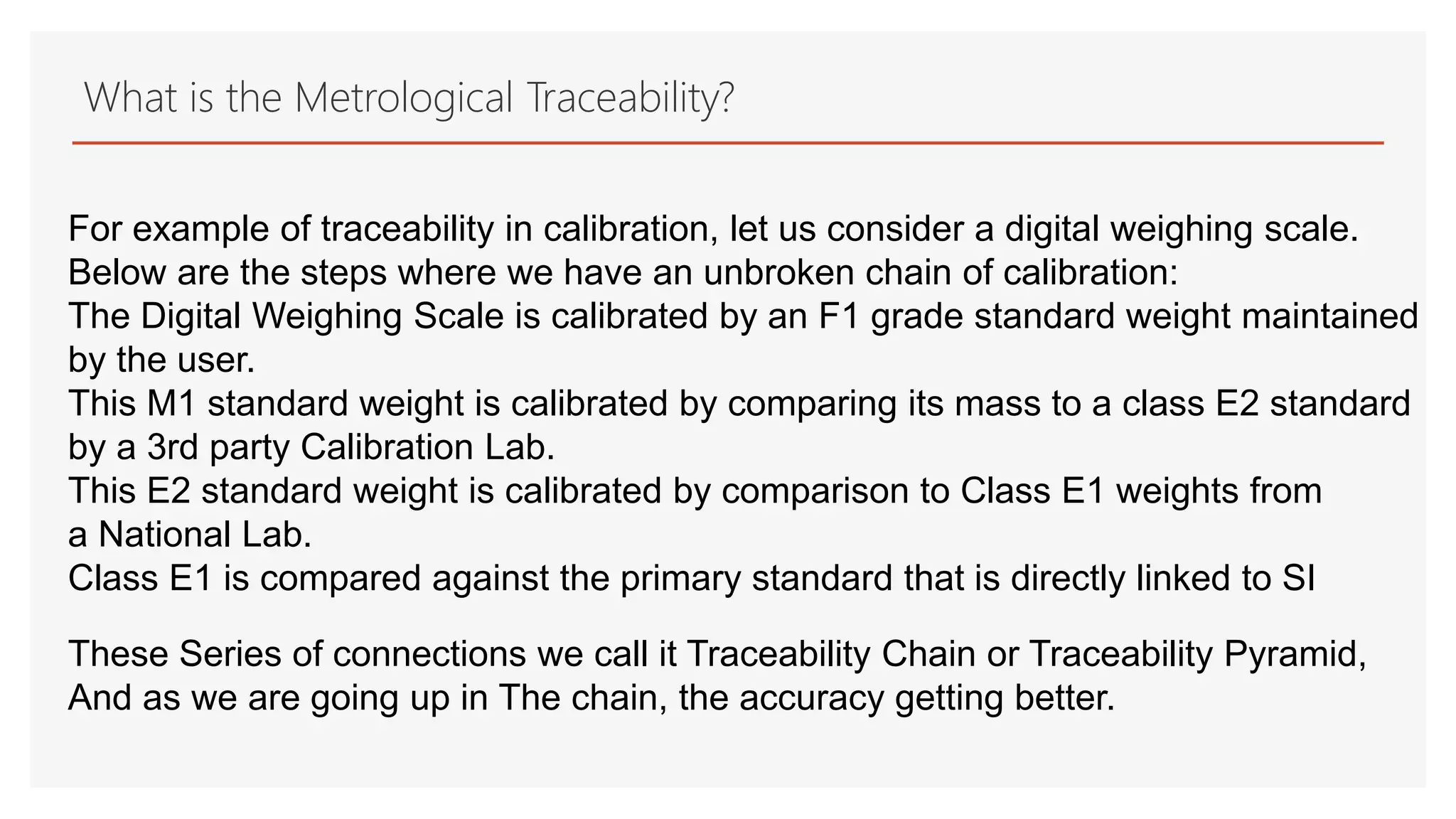 The overall meaning of metrological traceability (Calibration ...