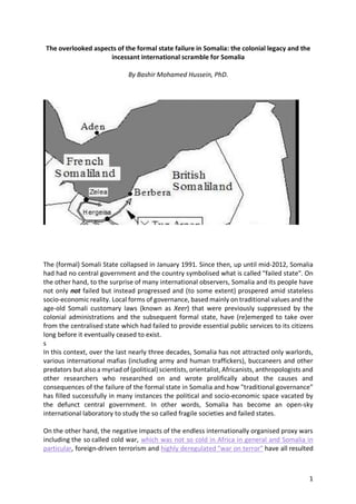 The overlooked aspects of the formal state failure in somalia | PDF ...