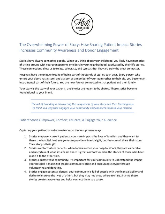 The Power of Story: How Sharing Patient Impact Stories Increase ...