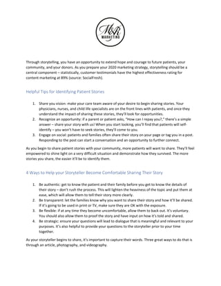 The Power of Story: How Sharing Patient Impact Stories Increase ...
