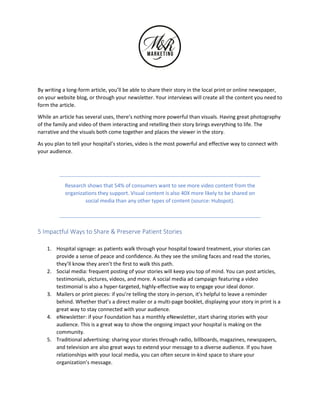 The Power of Story: How Sharing Patient Impact Stories Increase ...