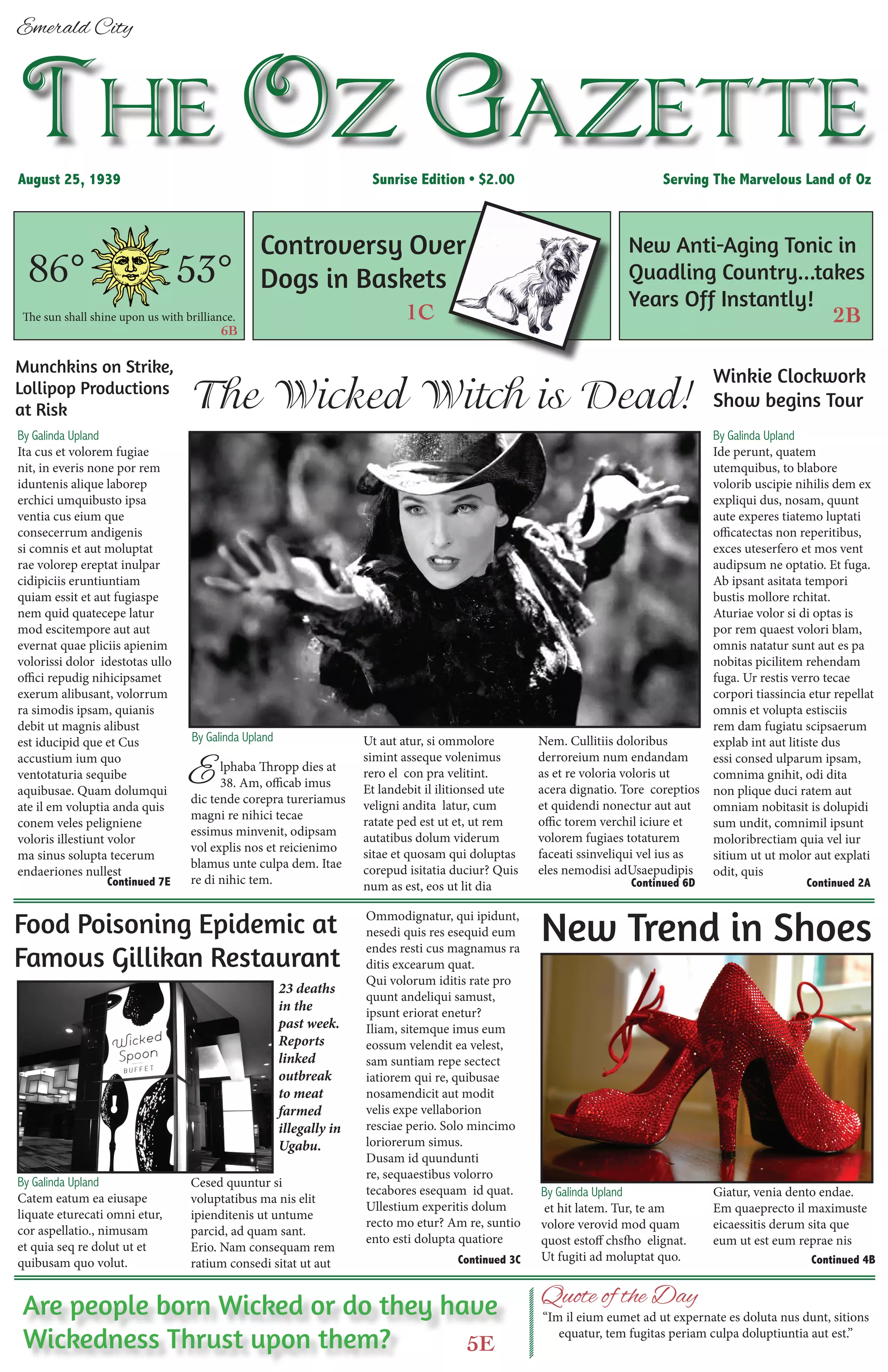 Newspaper Front Page Design Sample | PDF