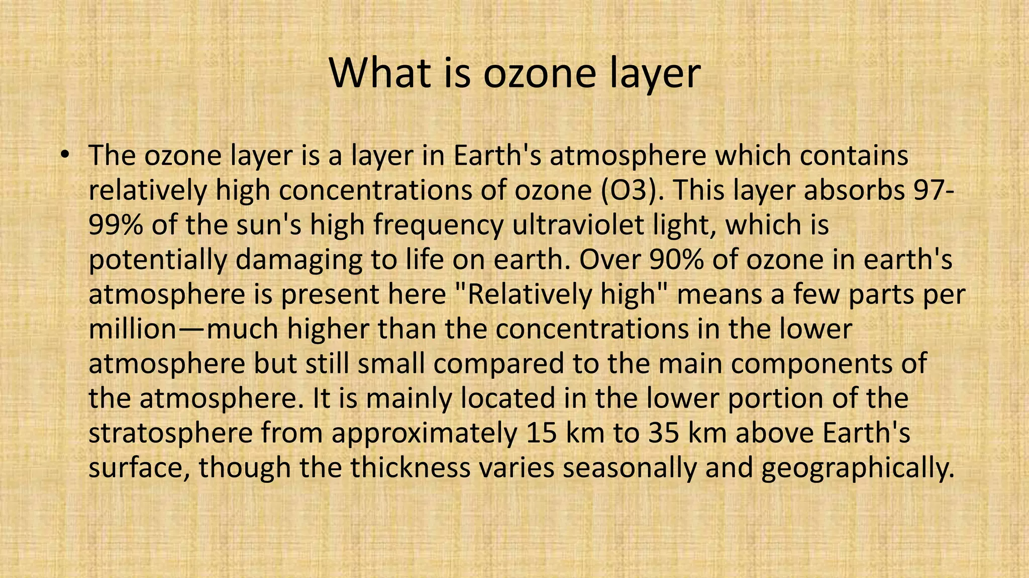 The ozone layer mohd | PPTX