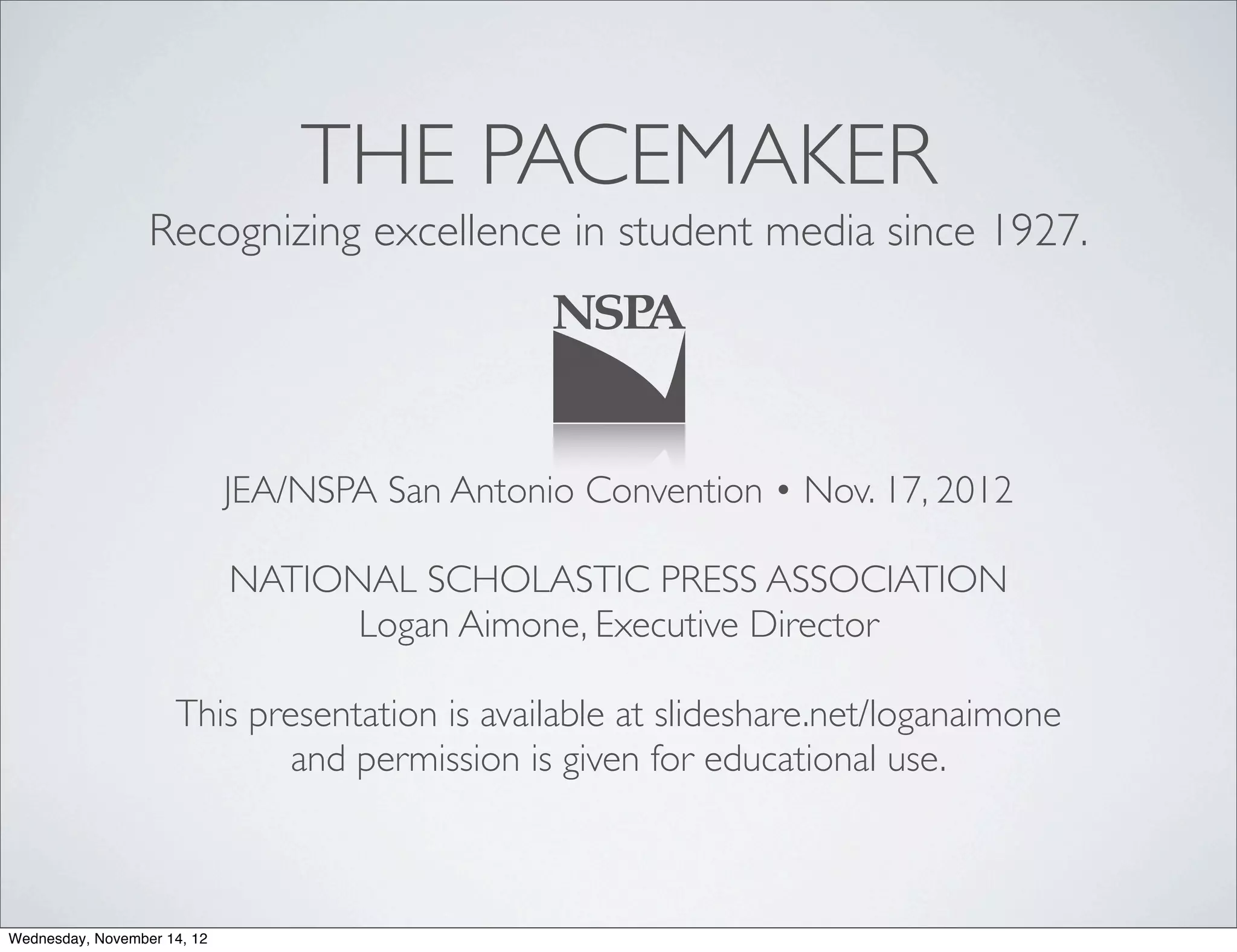 The NSPA Pacemaker Fall 2012 | PDF | Books and Literature