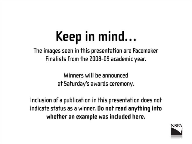The NSPA Pacemaker Spring 2010 | PPT