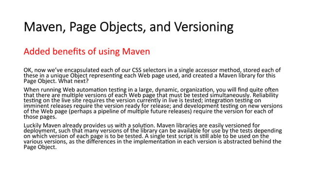 Selenium - The page object pattern | PPT