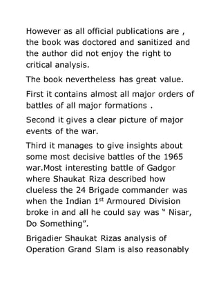 The pakistan army war 1965 | DOCX