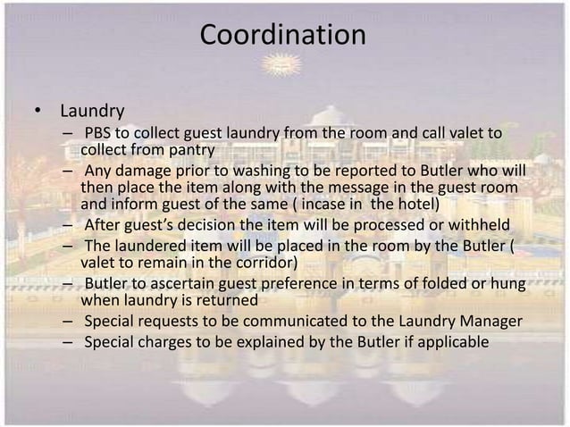 The palace butler services | PPTX