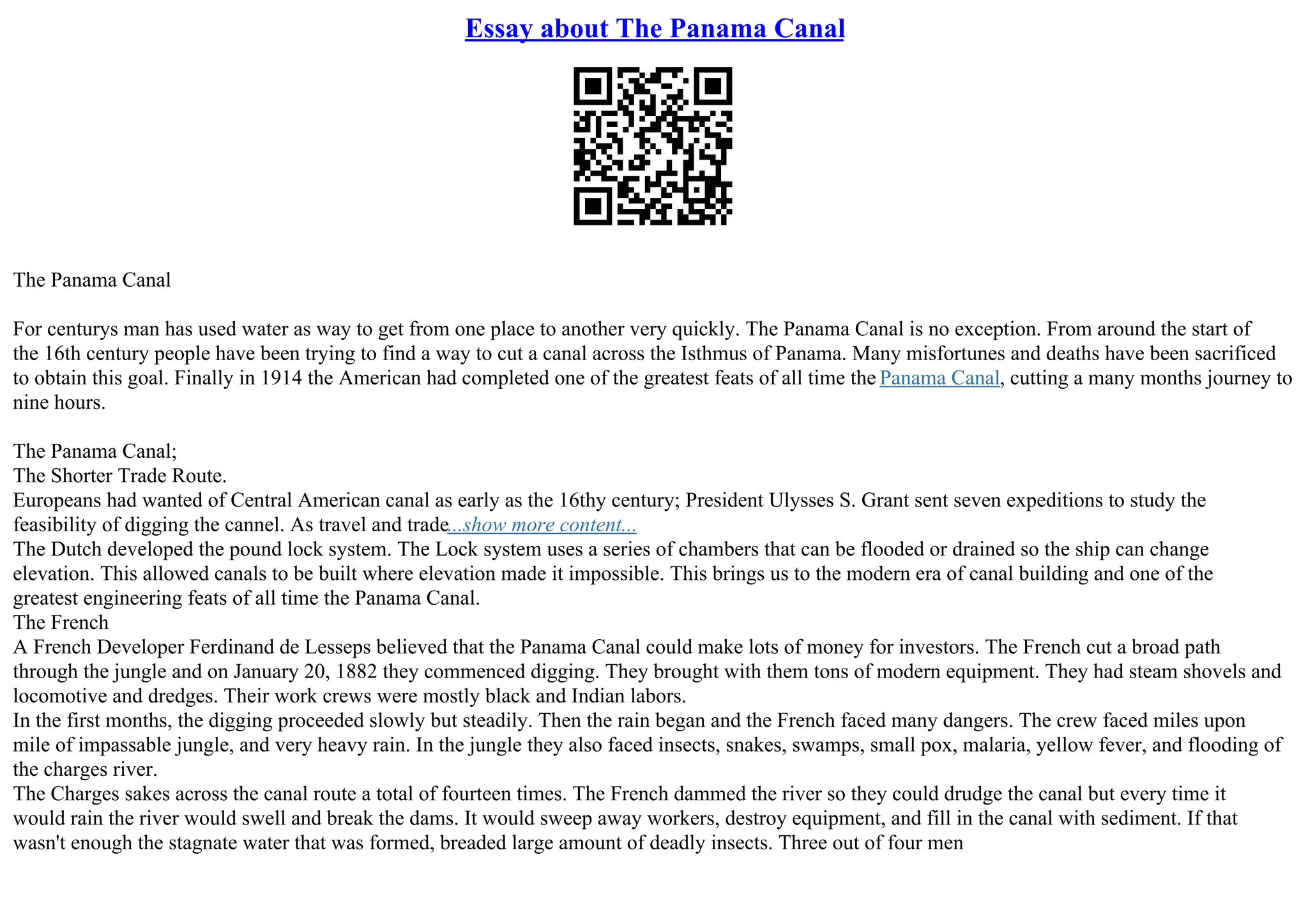 The Panama Canal | PDF