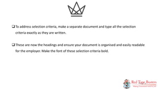 The panic behind addressing selection criteria | PDF | Resume Writing ...