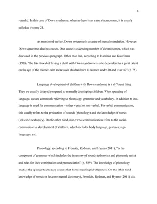 Language Development of Children with Down Syndrome | DOCX