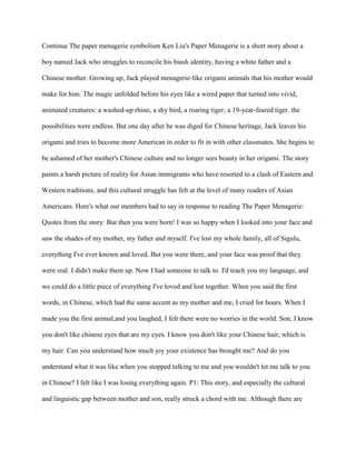 The paper menagerie symbolism Ken Liu.docx