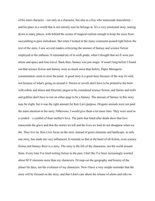 The paper menagerie symbolism Ken Liu.docx | Parenting Children Aged 4 ...