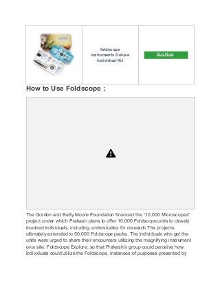 The Paper Microscope _ Foldscope. | PDF