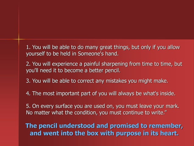 The Parable of a Pencil Slideshow by: Kal-el | PPTX | Christianity ...