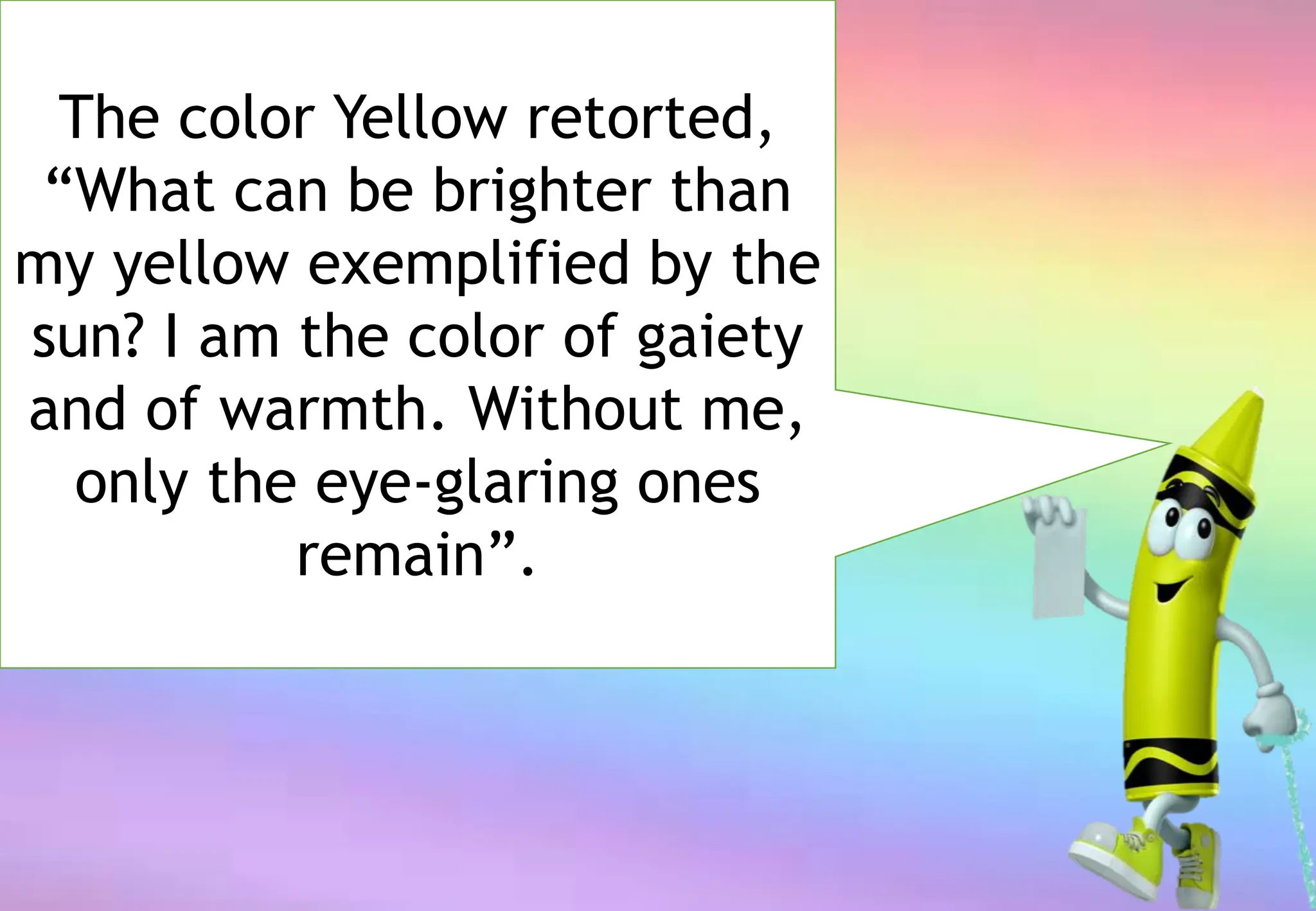 THE PARABLE OF RAINBOW COLORS. - grade 7 | PPTX