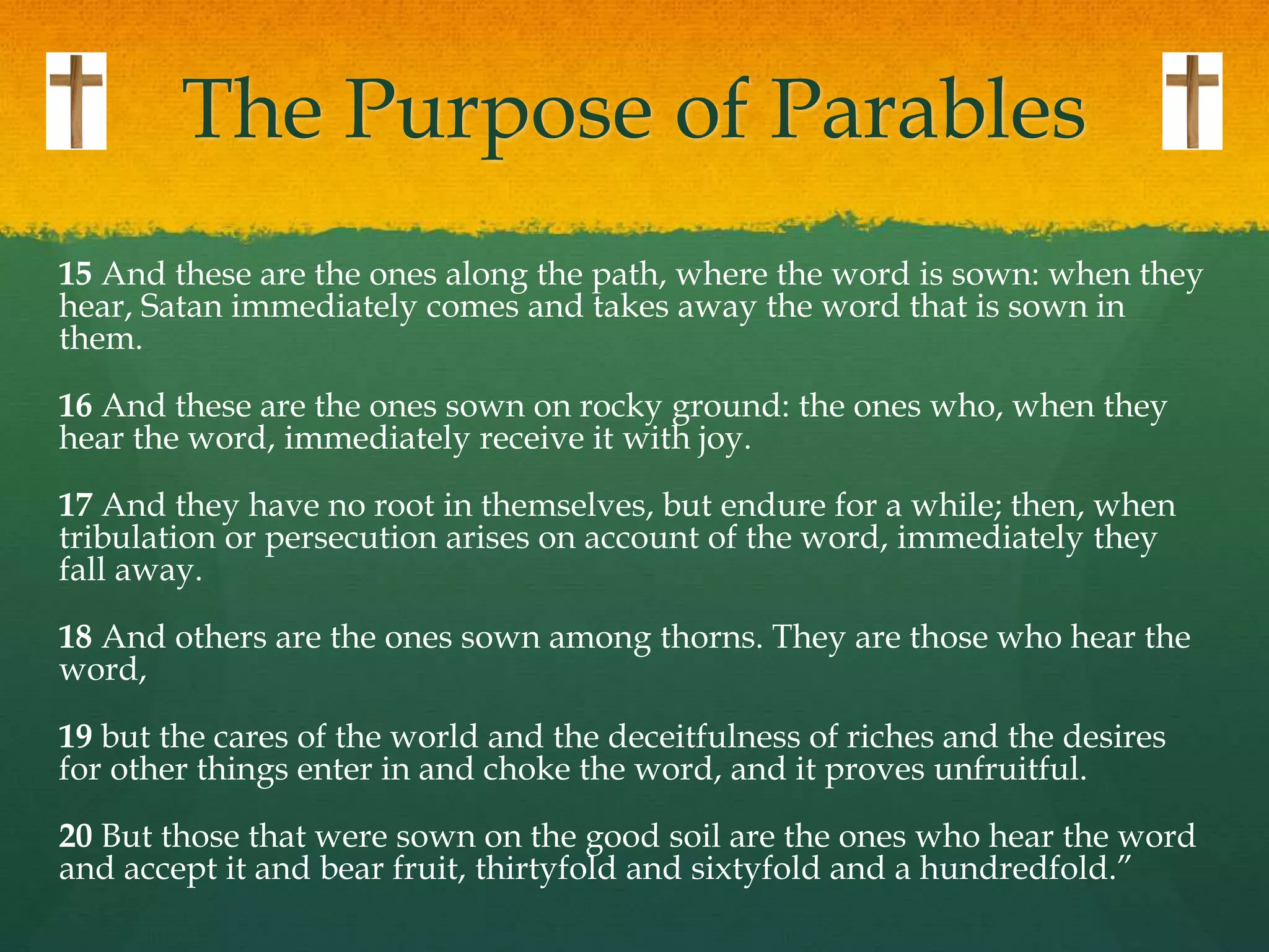 The Parable of the Six Soils (Mark 4:1-20) | PPT