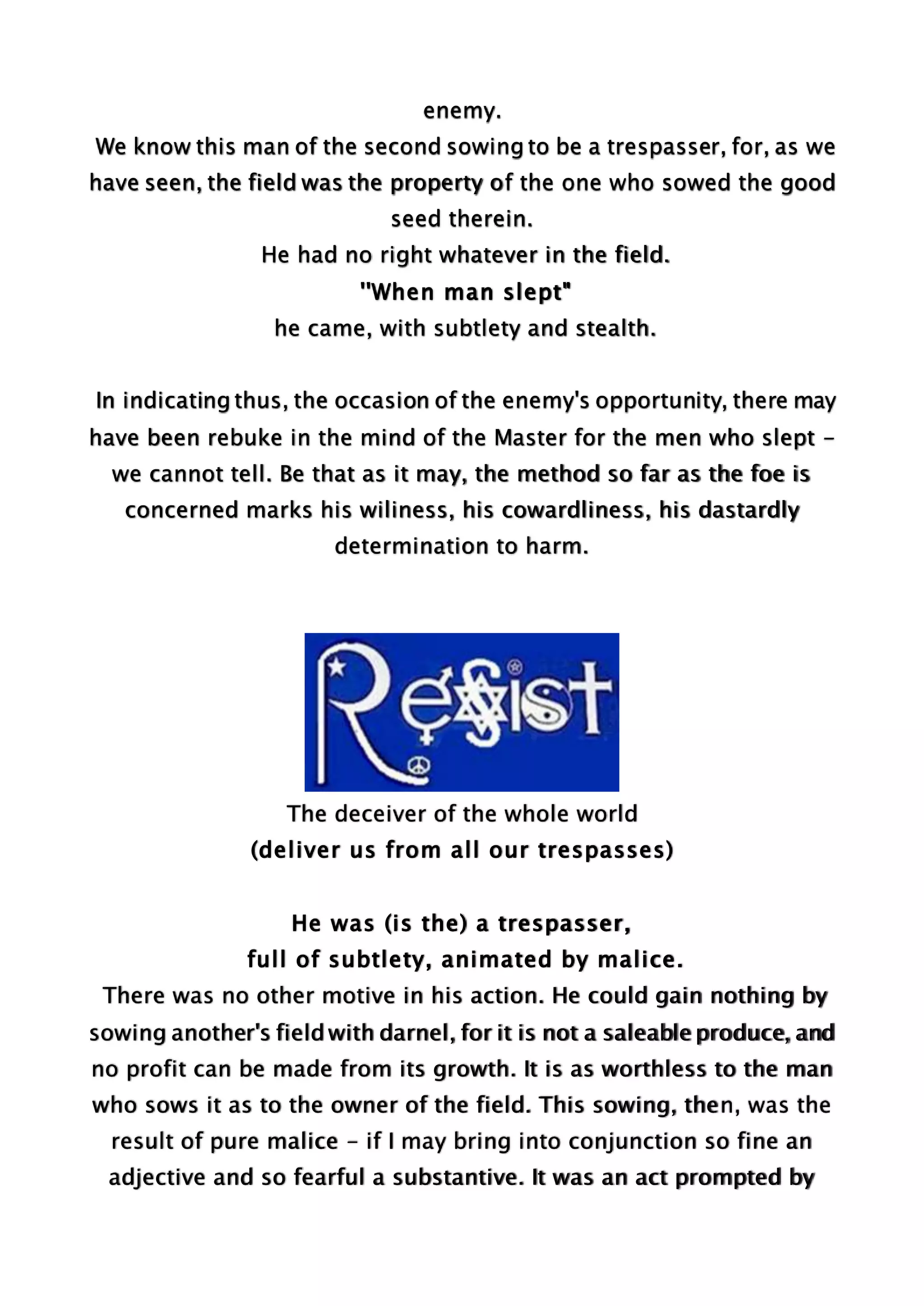 The Parable of the Darnel (YHWH) | DOCX