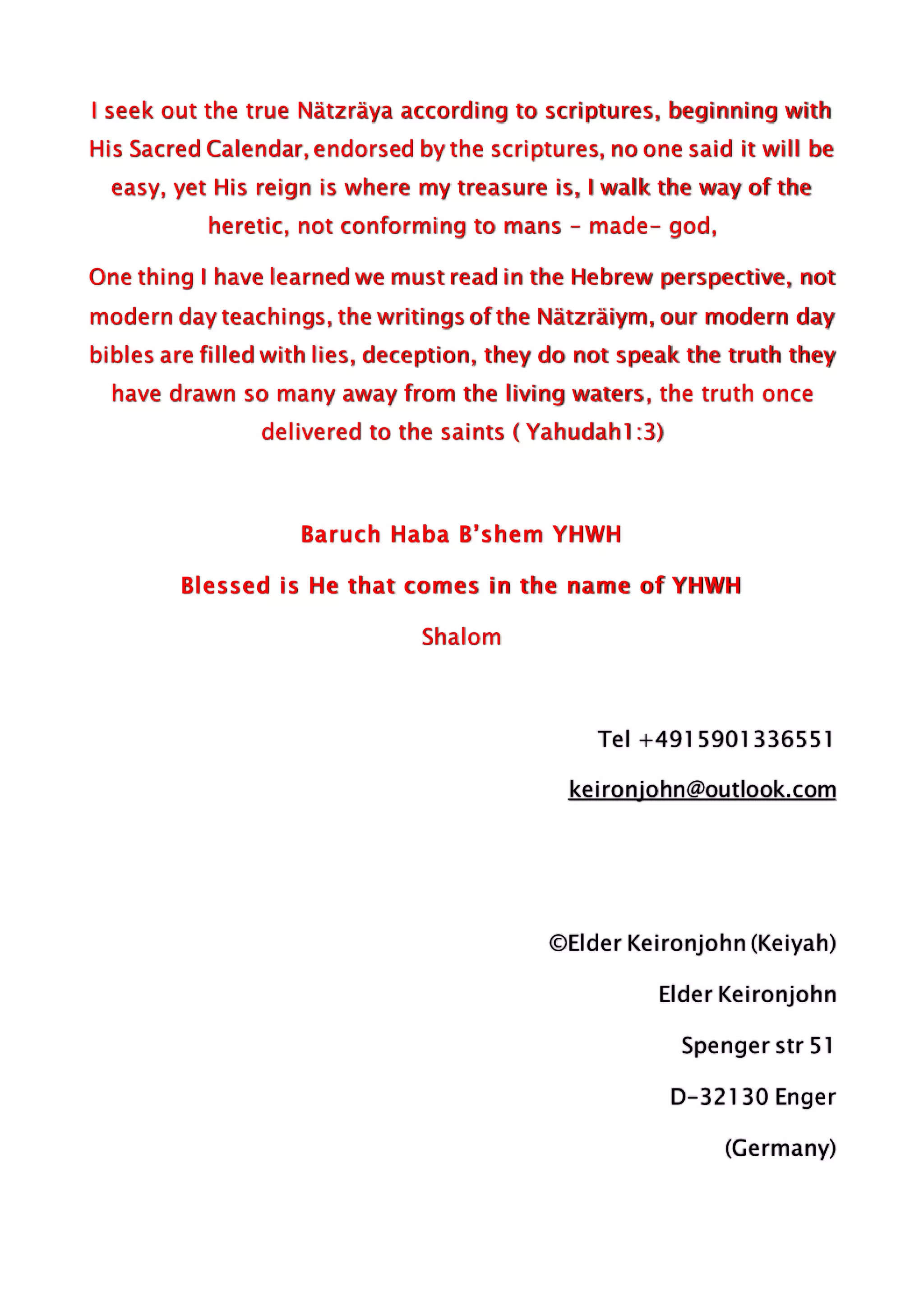 The Parable of the Darnel (YHWH) | DOCX