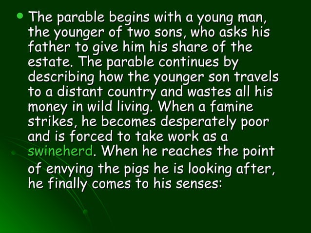 The parable of the prodigal son | PPT