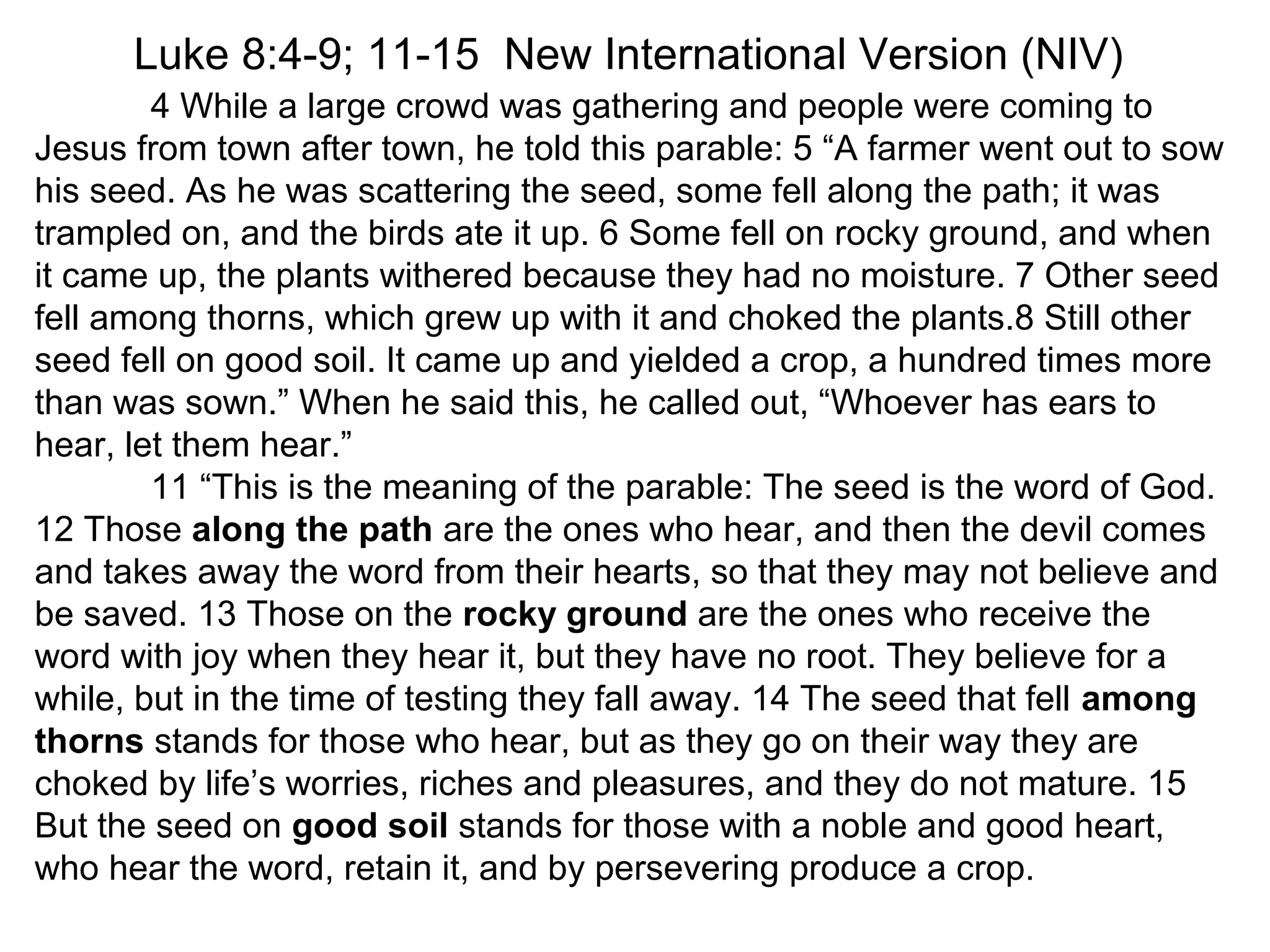 The parable of the sower | PPT