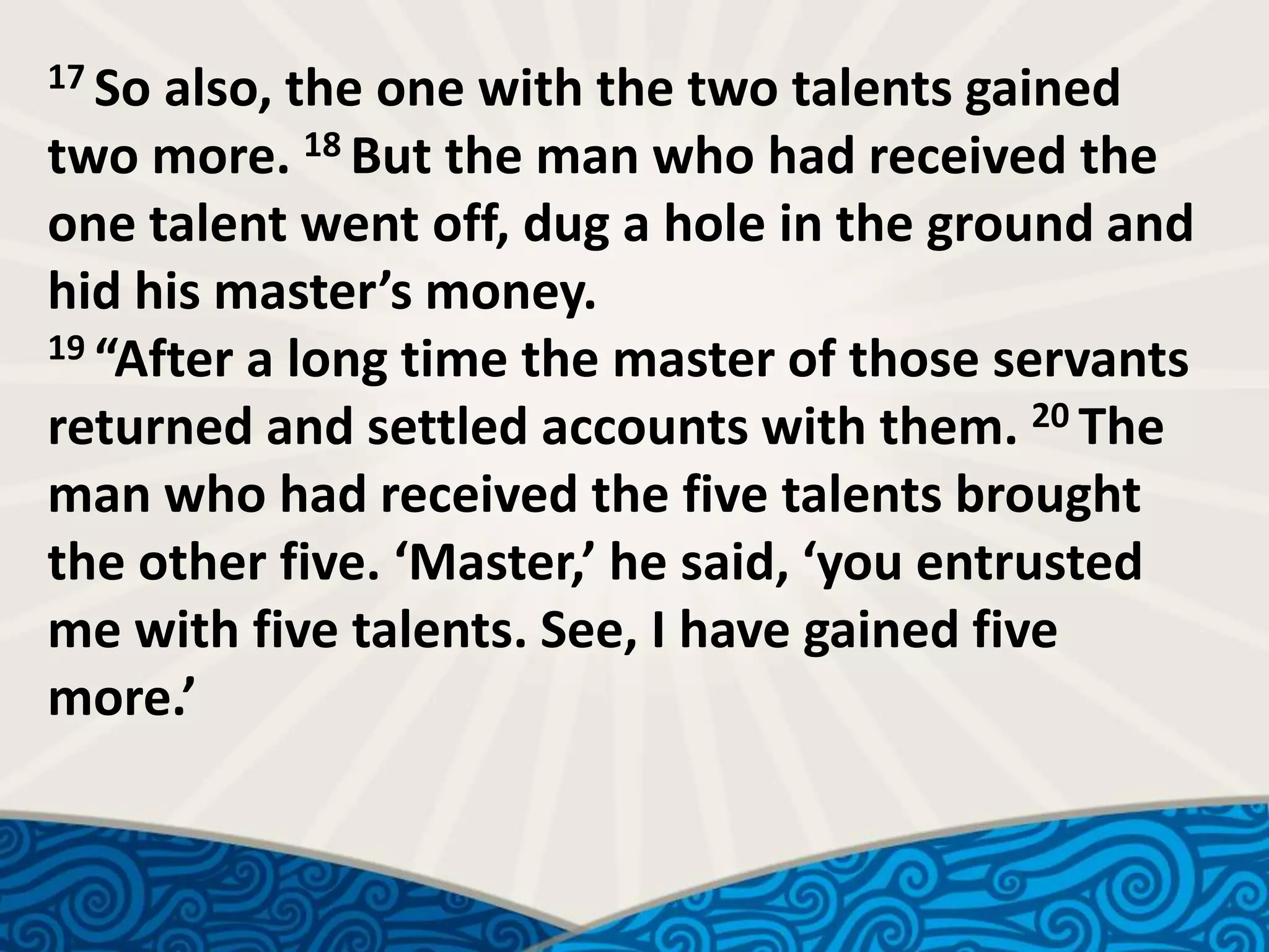 The Parable of the Talents | PPTX