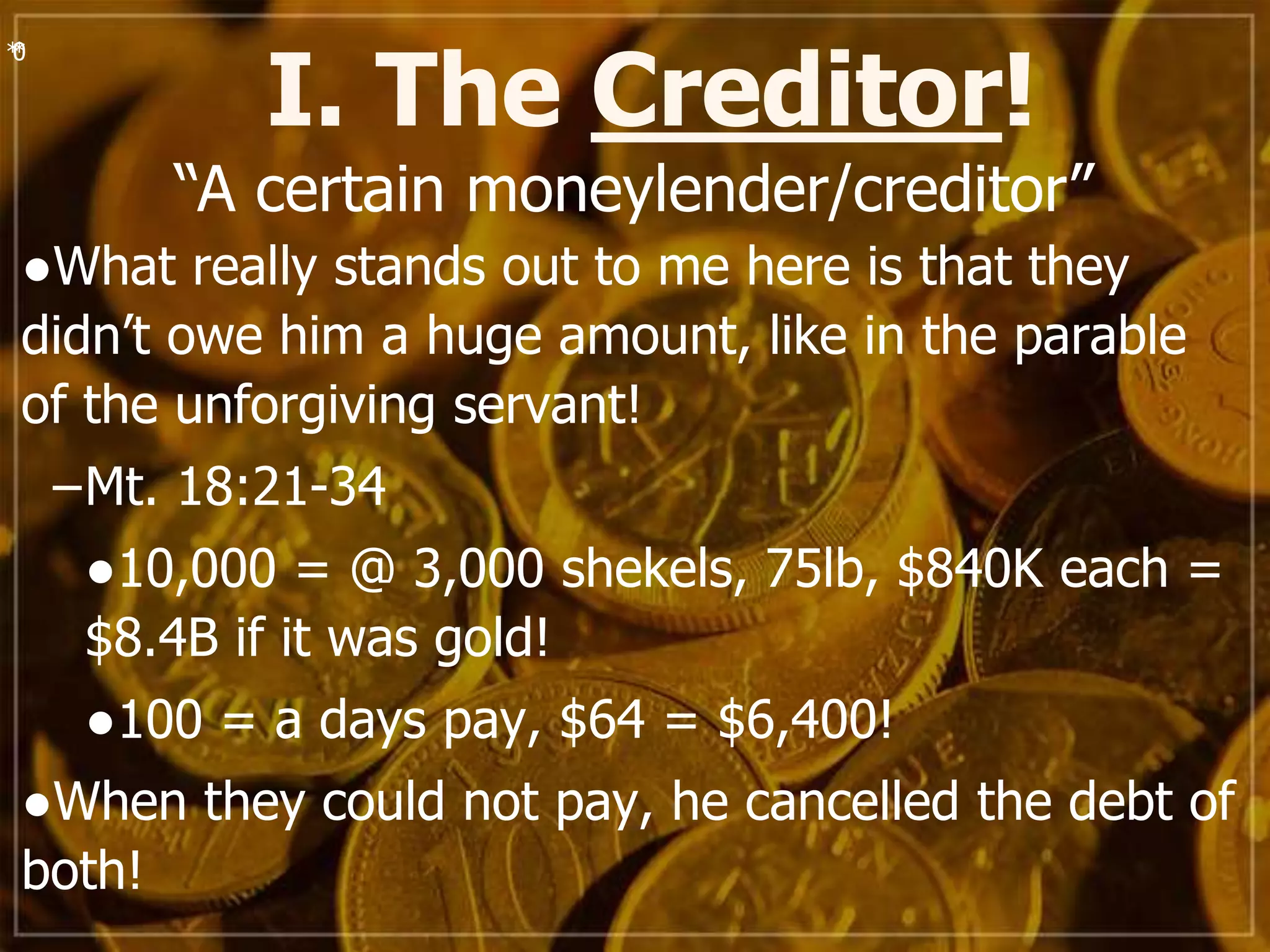 The Parable of the Two Debtors! | PPTX