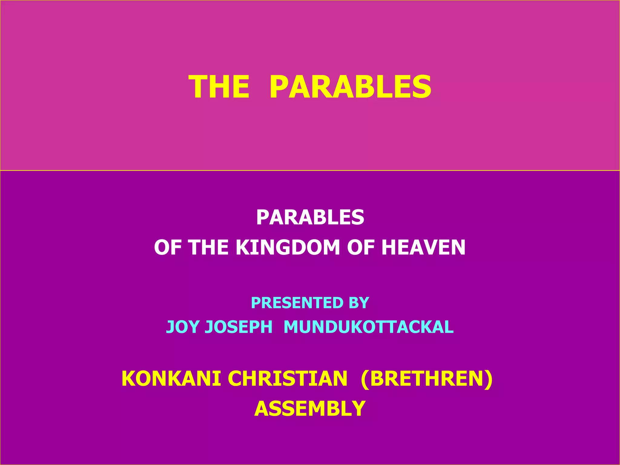 The Parables | PPT