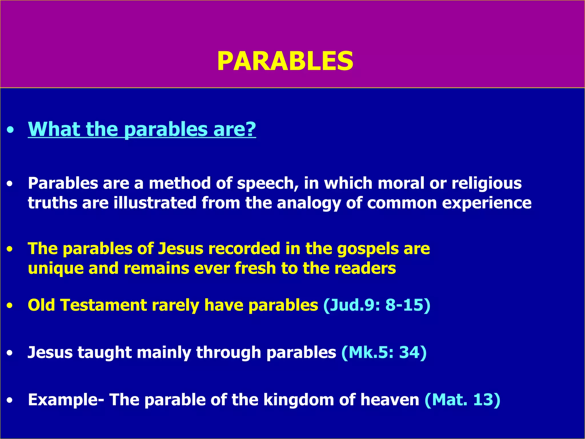 The Parables | PPT