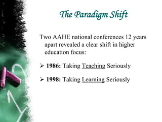 The Paradigm Shift: Migrating from Teacher-Centered to Student-Centered ...