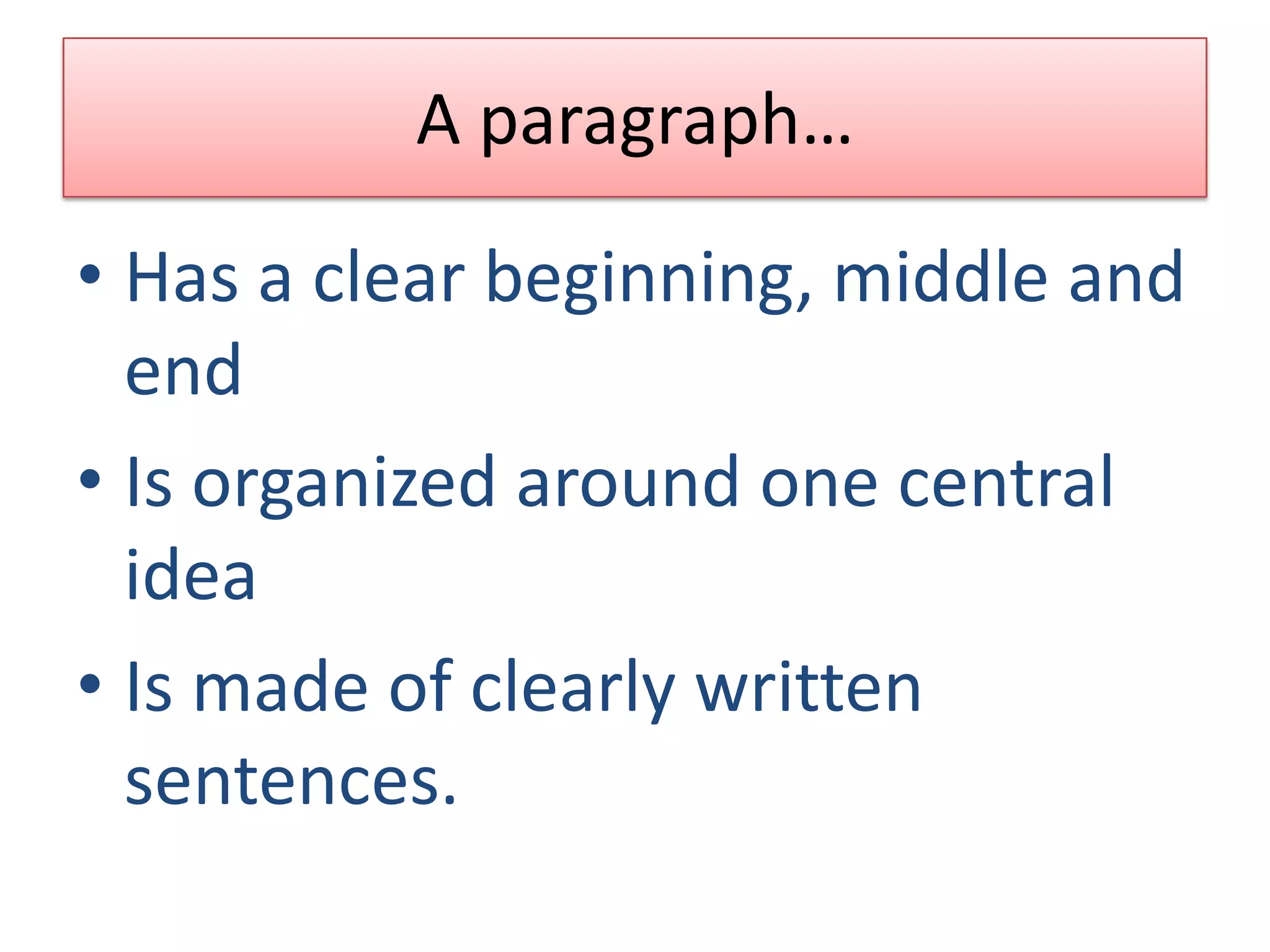 The paragraph eng 121 | PPTX